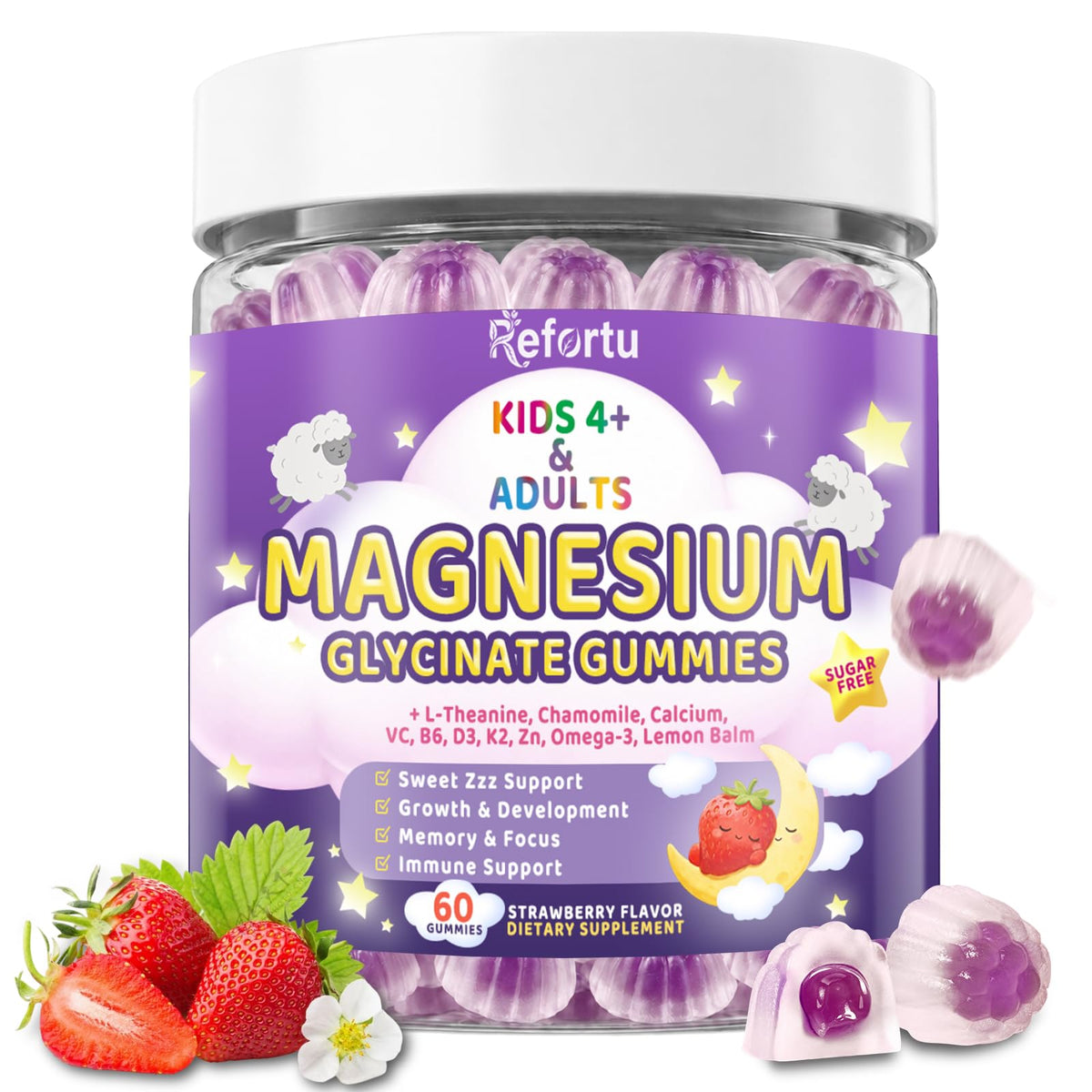 Refortu magnesium glycinate gummies for relaxation