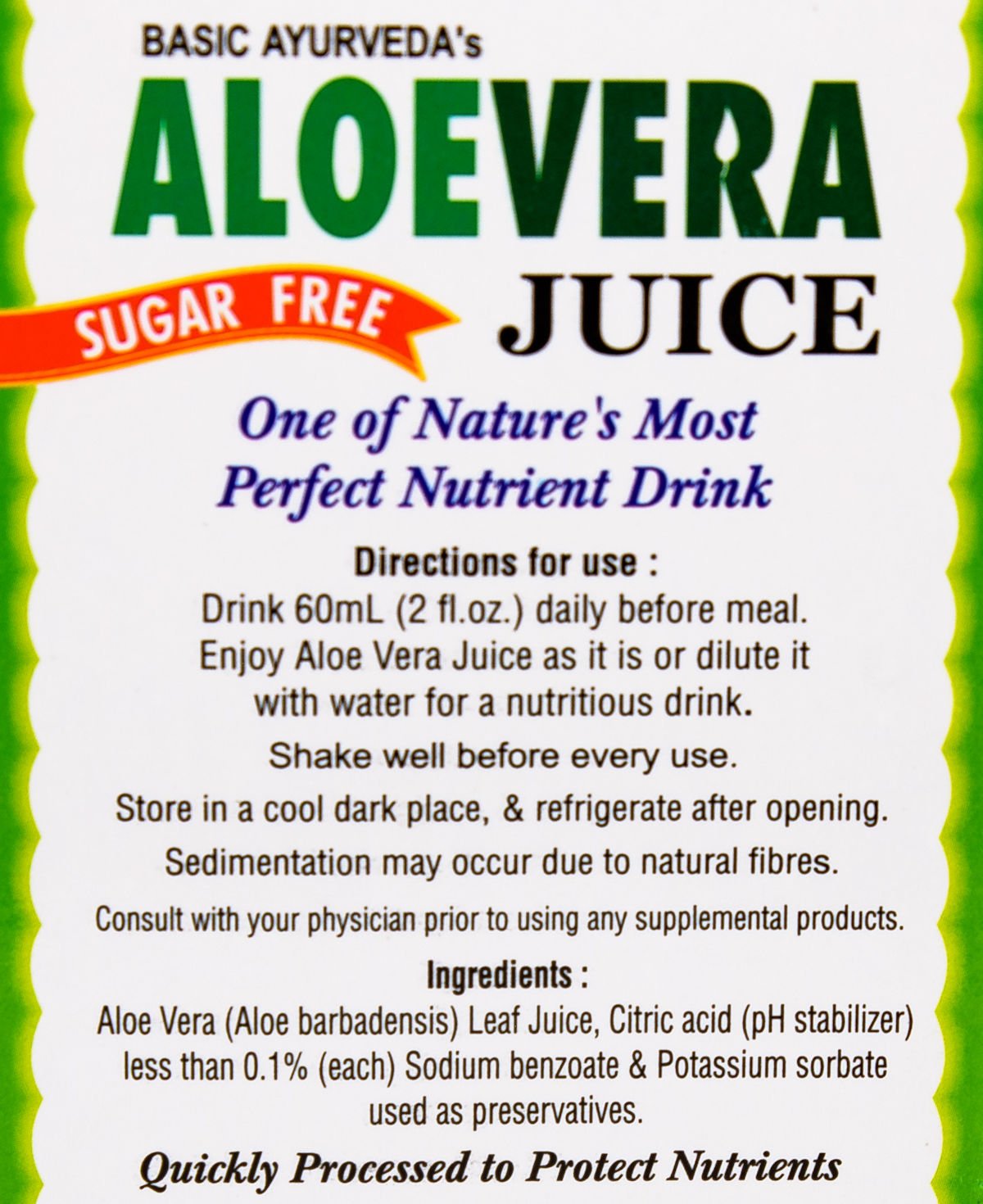 refreshing aloe vera beverage
