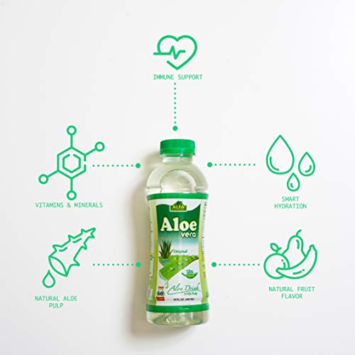 Refreshing aloe vera drink in 16 oz