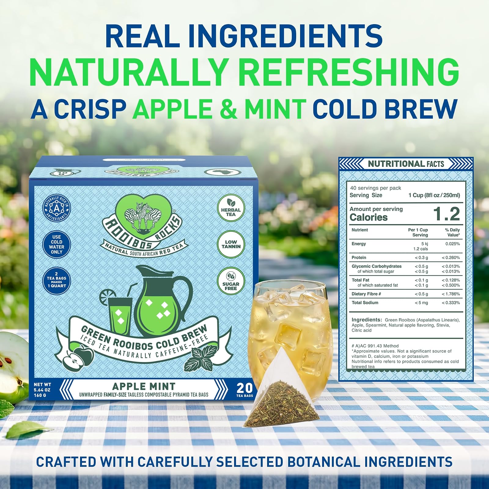 refreshing apple mint herbal tea
