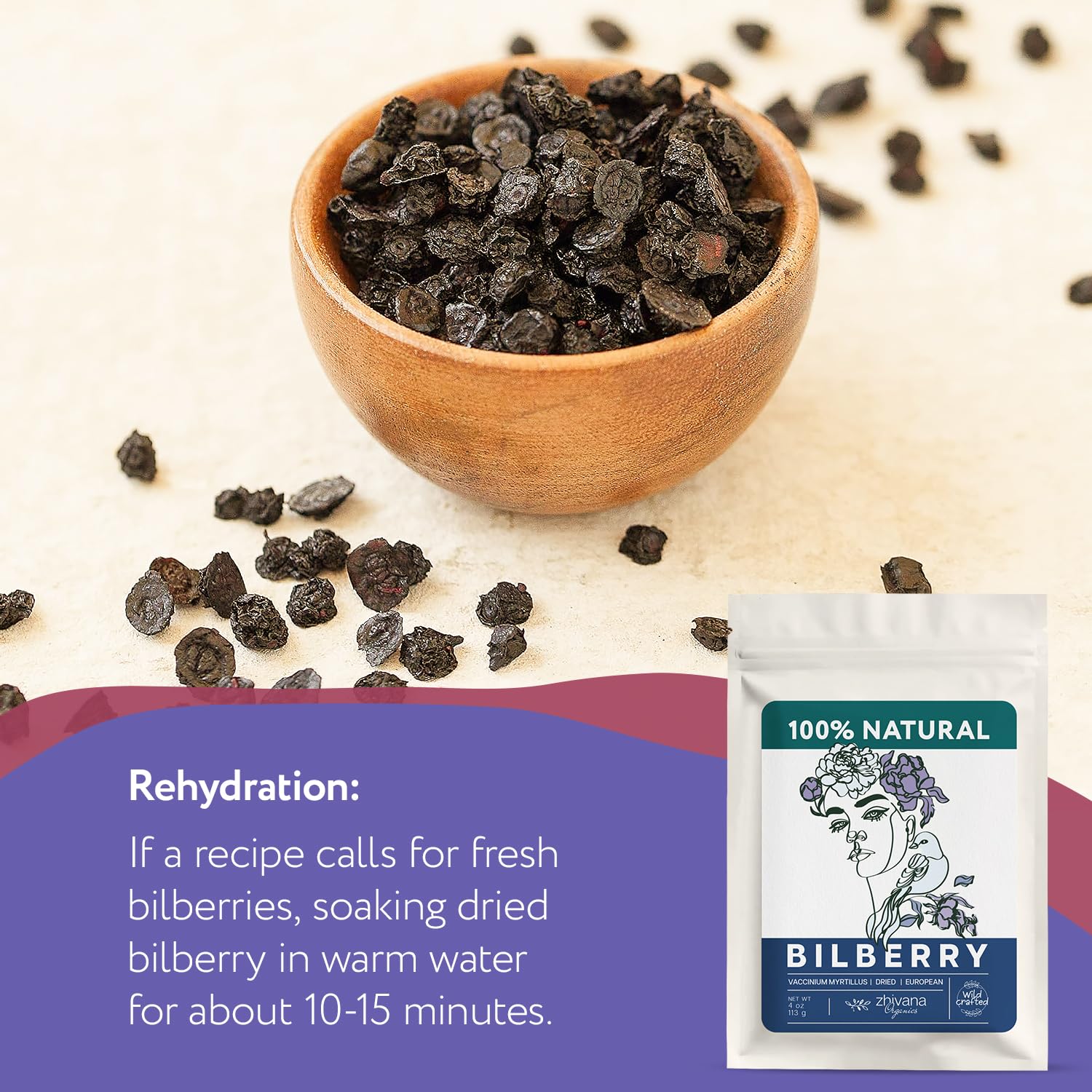 Refreshing bilberry tea infusion