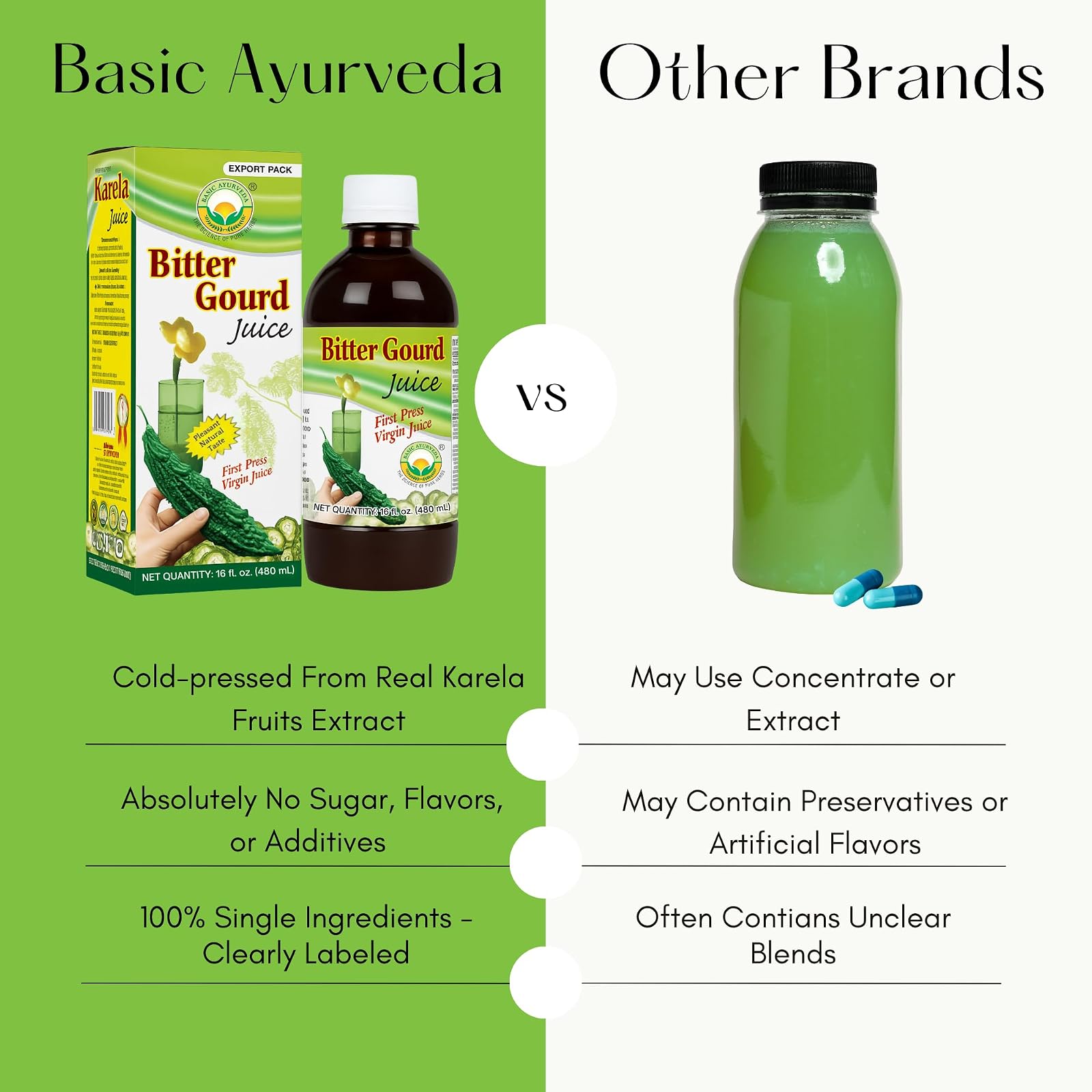 Refreshing bitter gourd juice drink