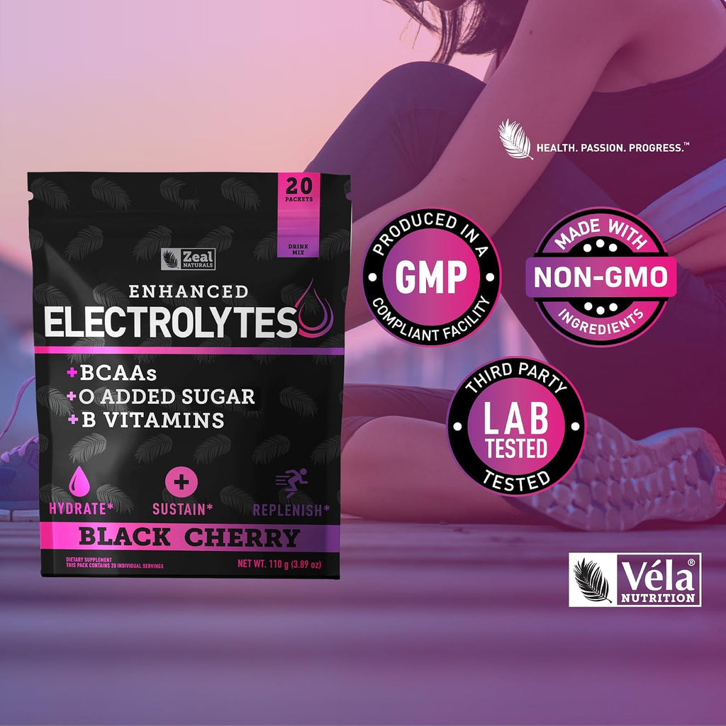 Refreshing black cherry sports electrolyte mix