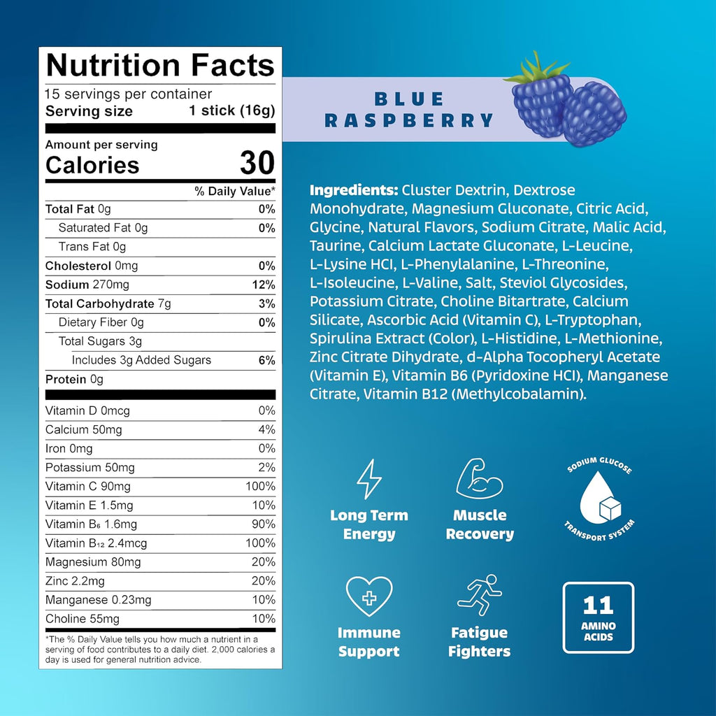 refreshing blue raspberry electrolyte drink mix
