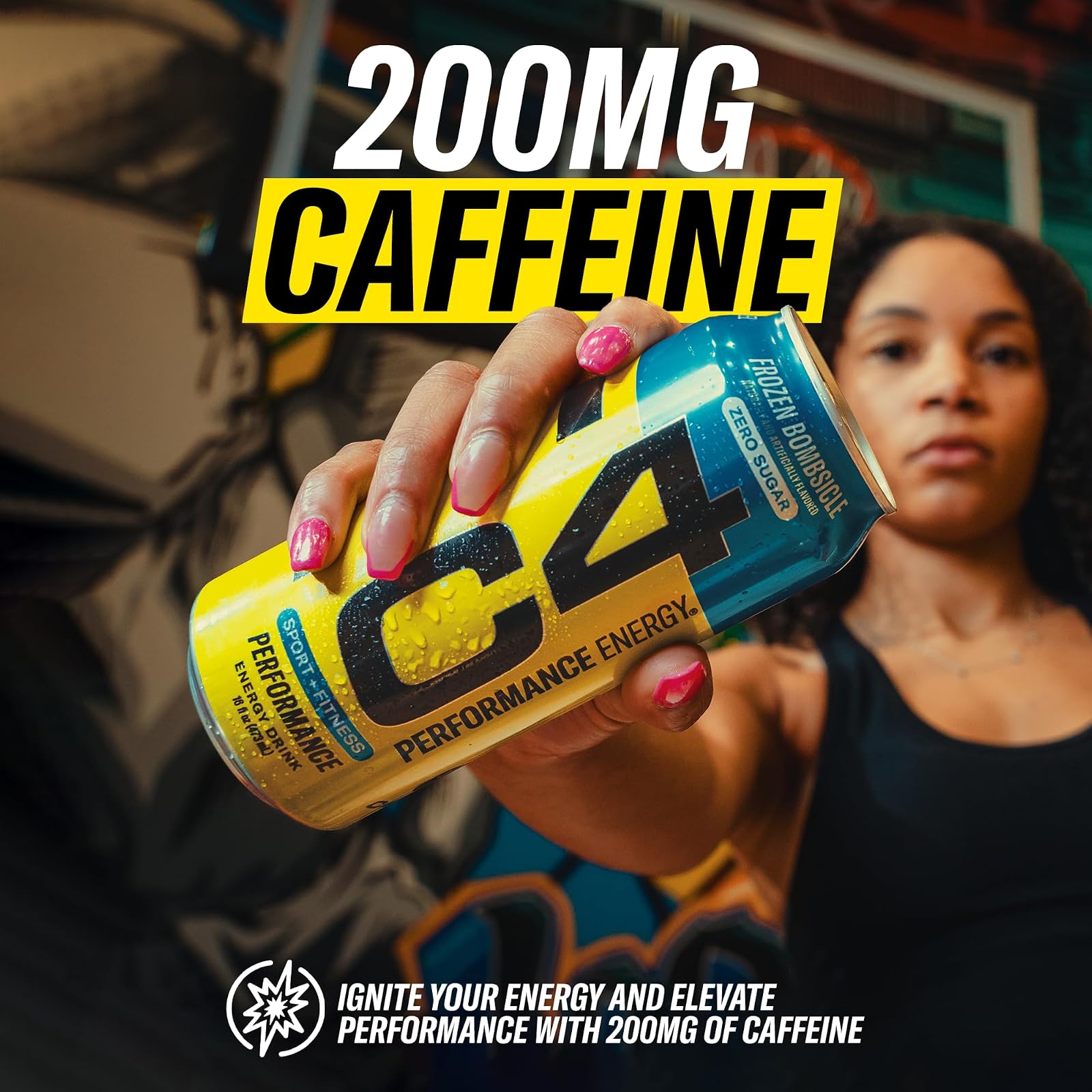 refreshing carbonated energy beverage