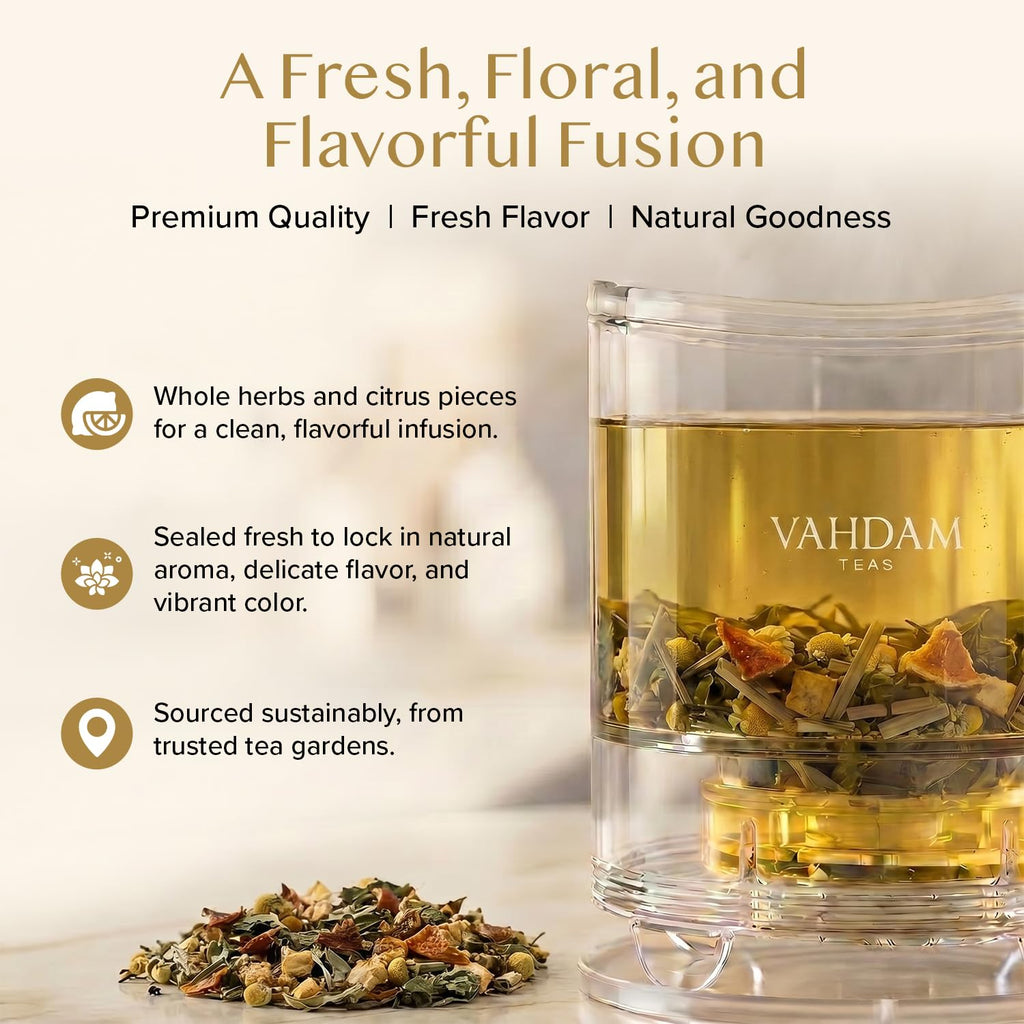 refreshing chamomile mint green tea