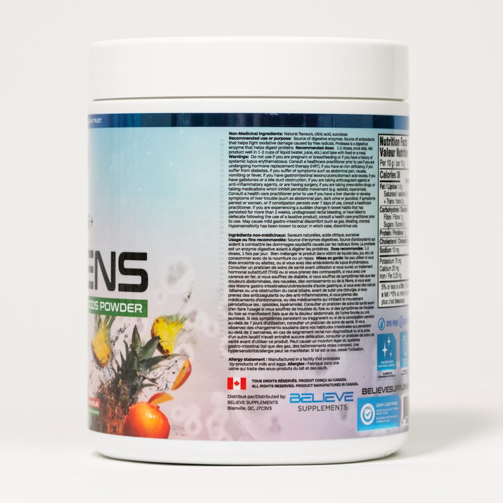 Refreshing citrus flavour in greens powders