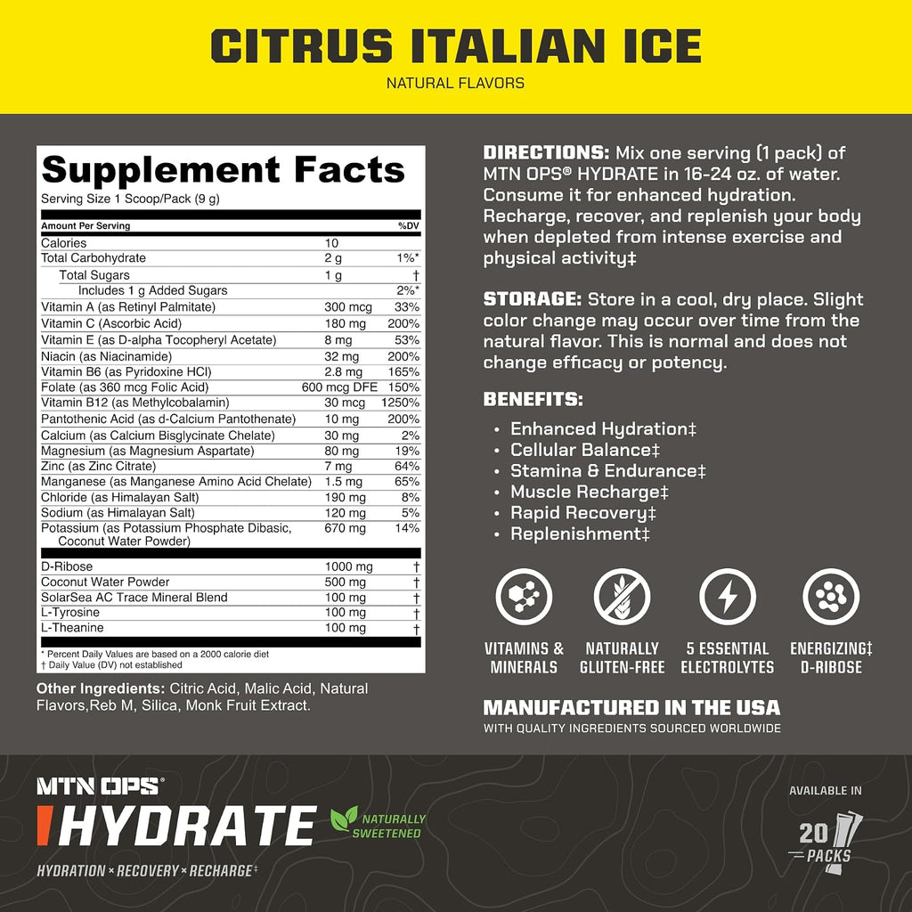 refreshing citrus Italian ice electrolyte drink