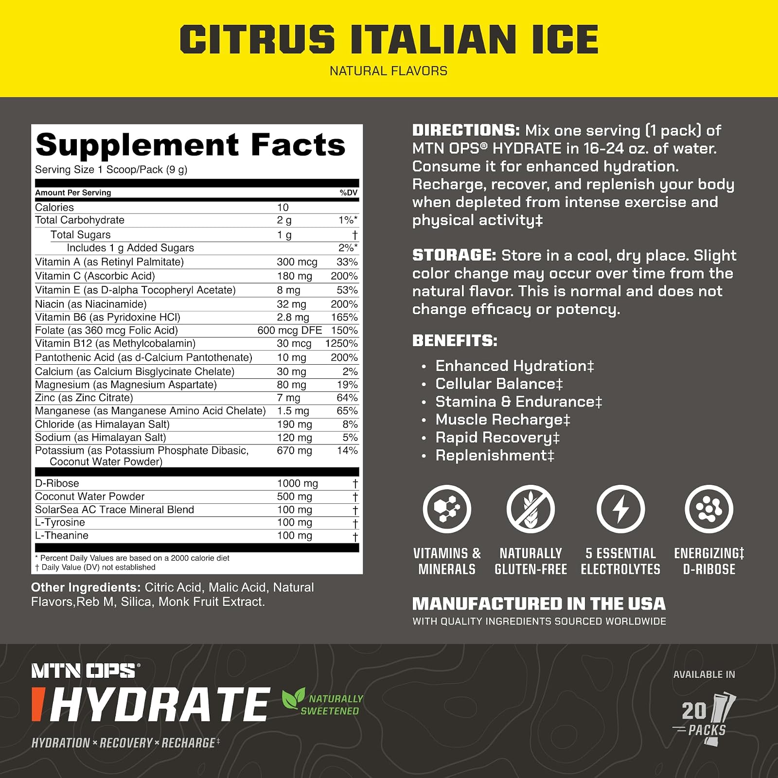 refreshing citrus Italian ice electrolyte drink