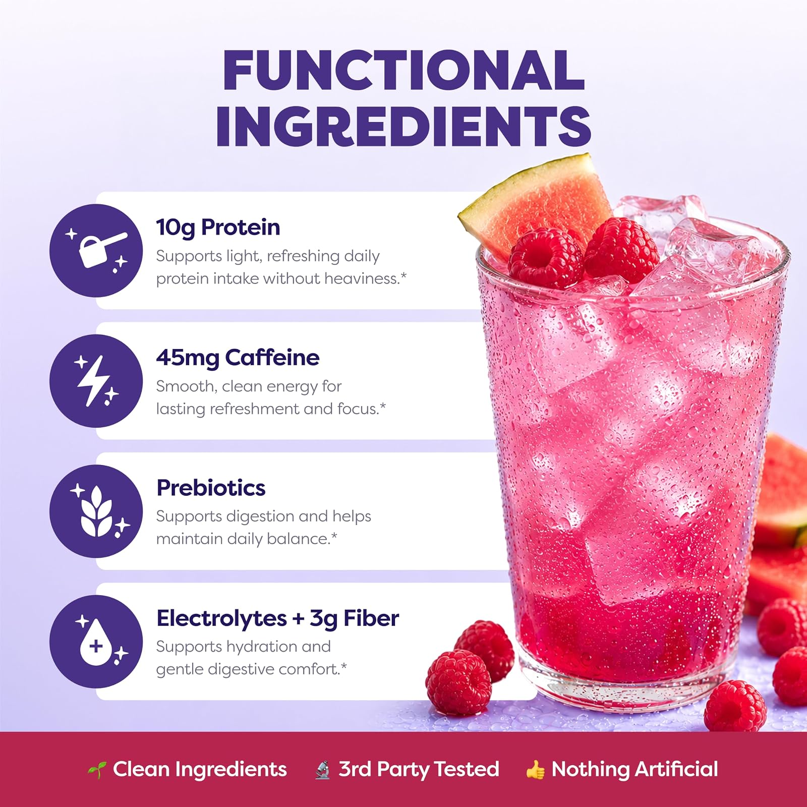 Refreshing clear whey protein drink