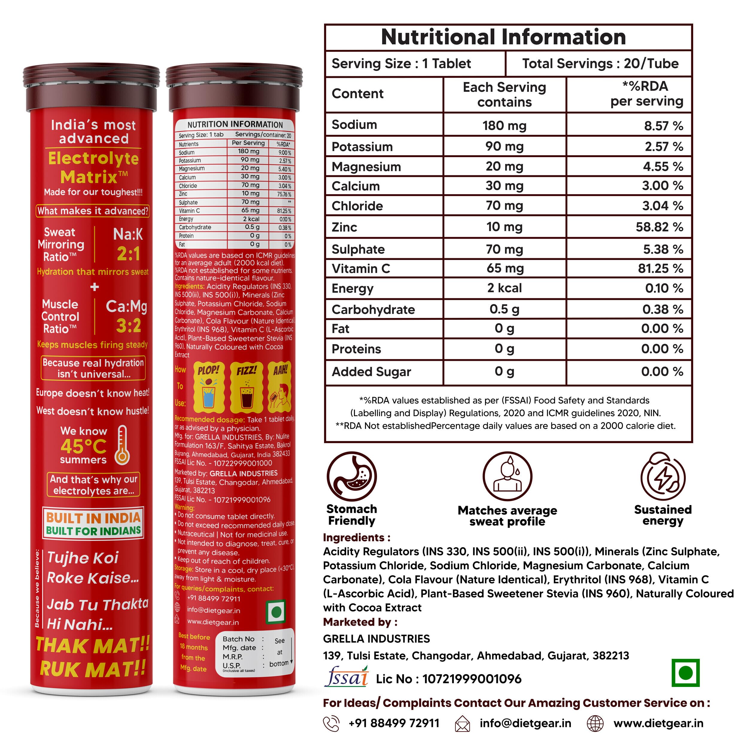 Refreshing cola flavor electrolyte mix