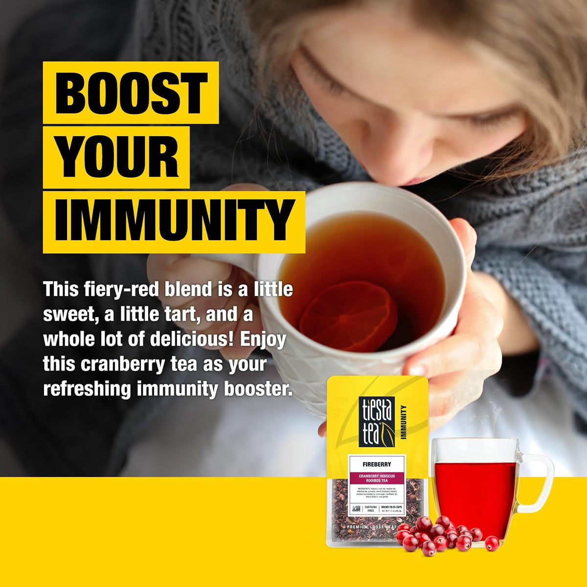 Refreshing cranberry hibiscus infusion