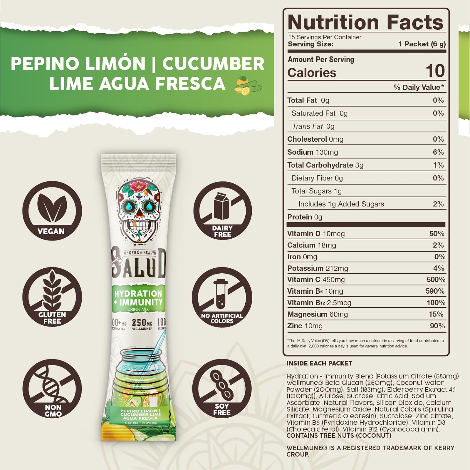 refreshing cucumber lime electrolyte mix