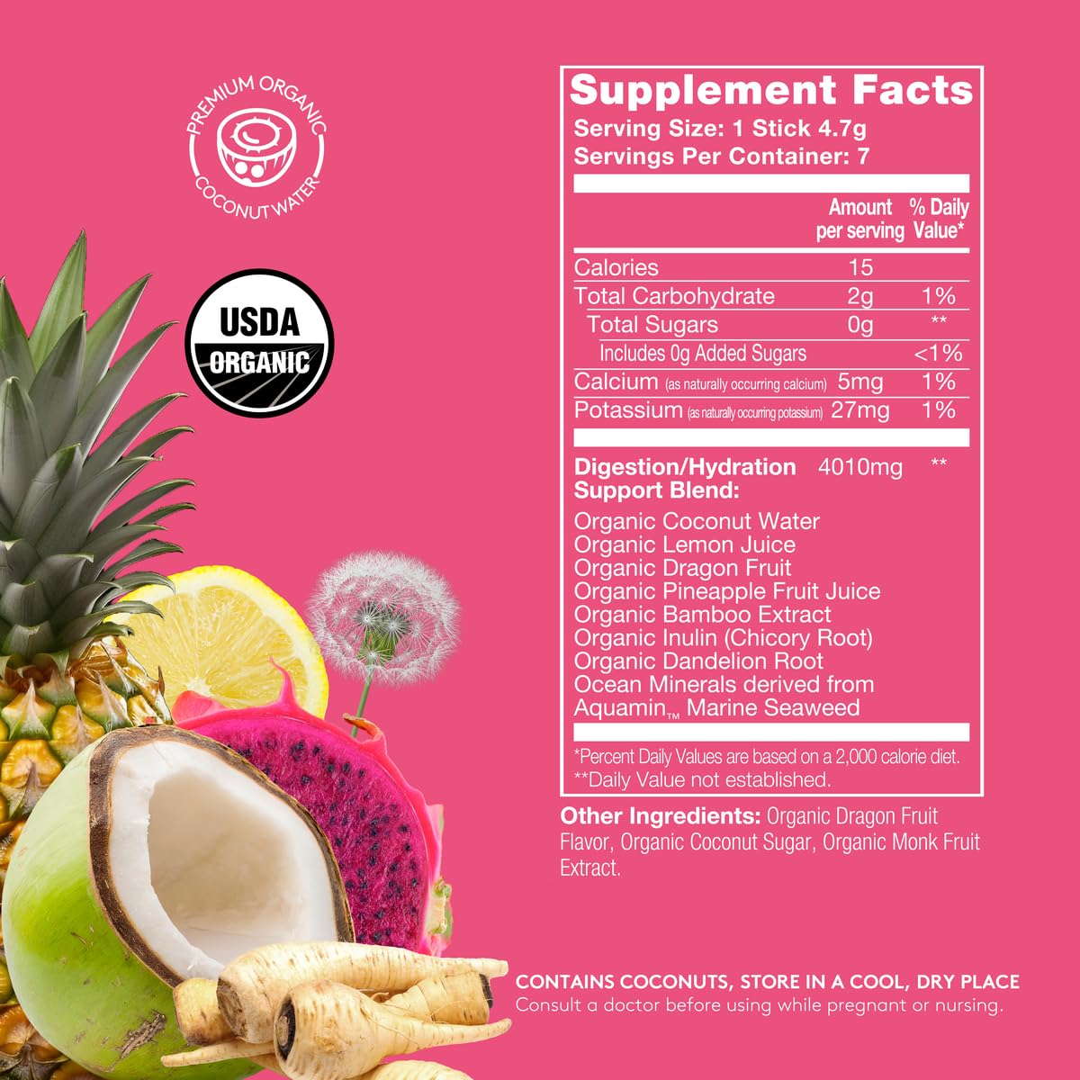 refreshing dragon fruit electrolyte drink mix