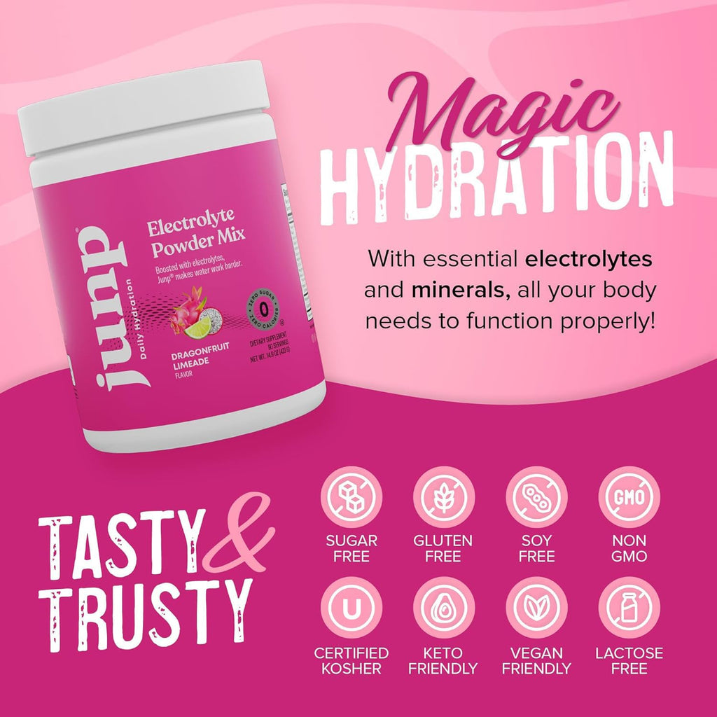 Refreshing dragonfruit limeade flavour electrolytes