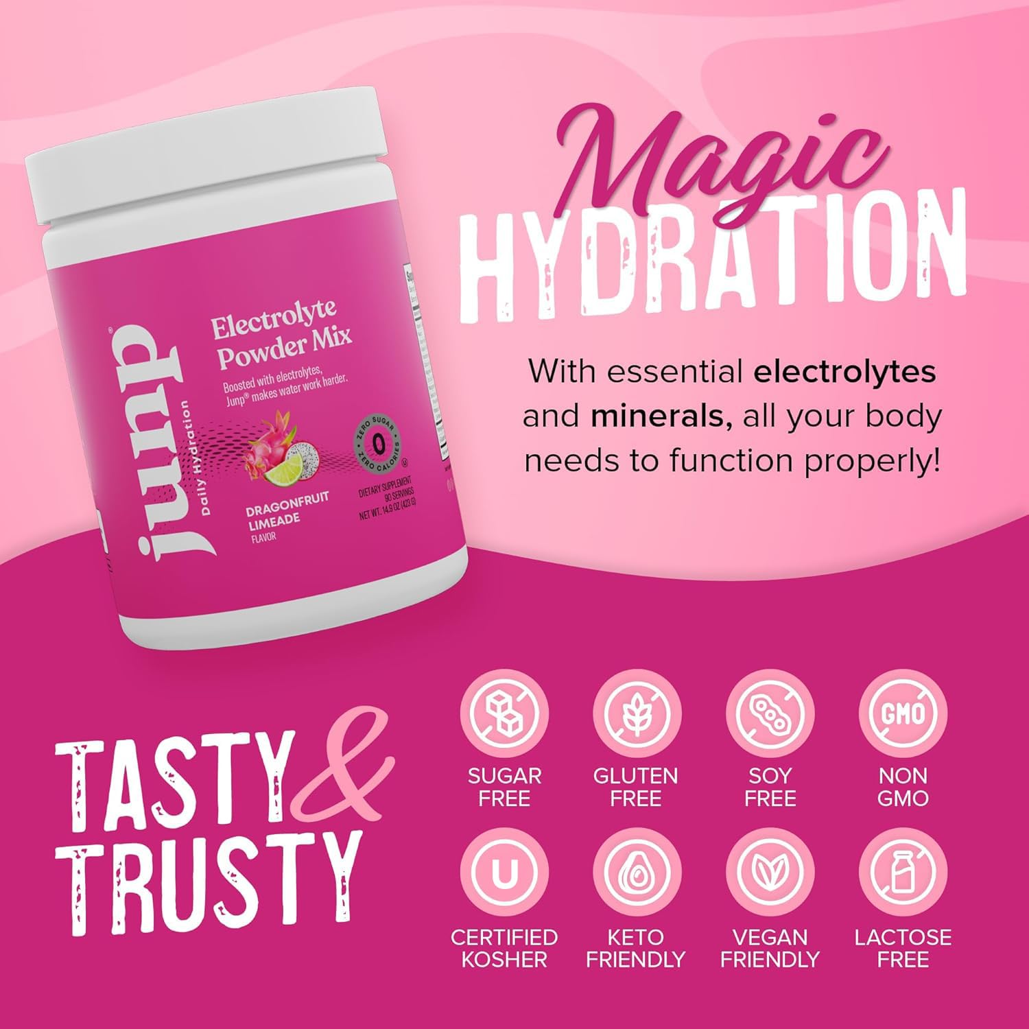 Refreshing dragonfruit limeade flavour electrolytes