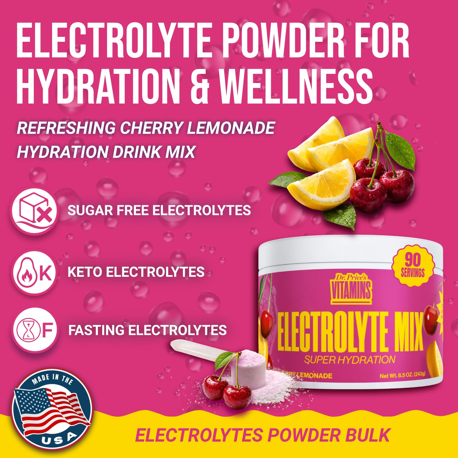 refreshing electrolyte powder for hydration