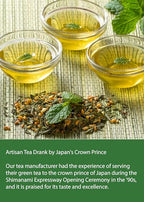 refreshing genmaicha green tea beverage