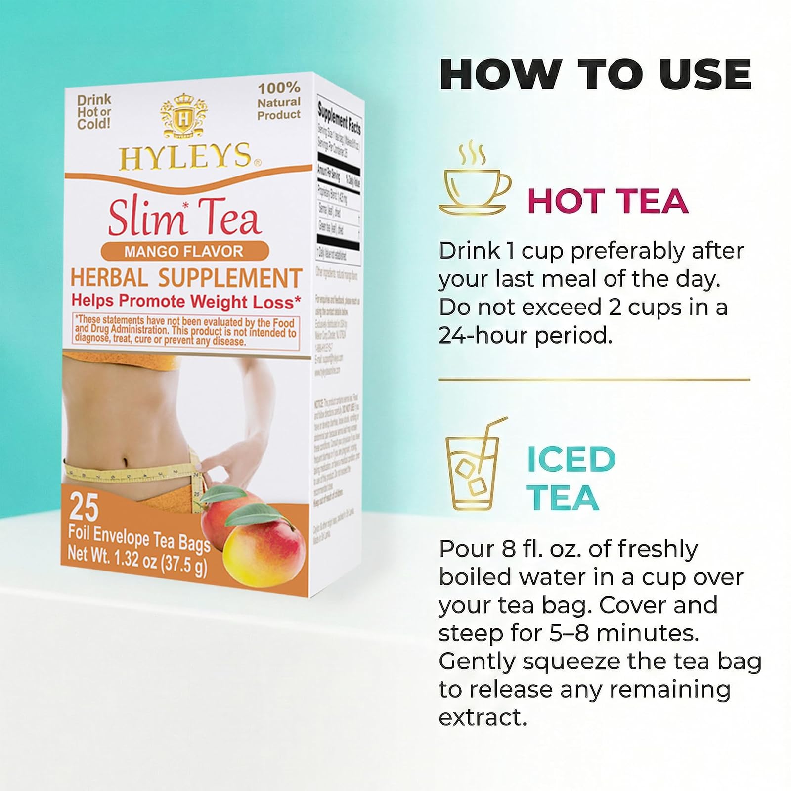 refreshing ginger mango tea bags