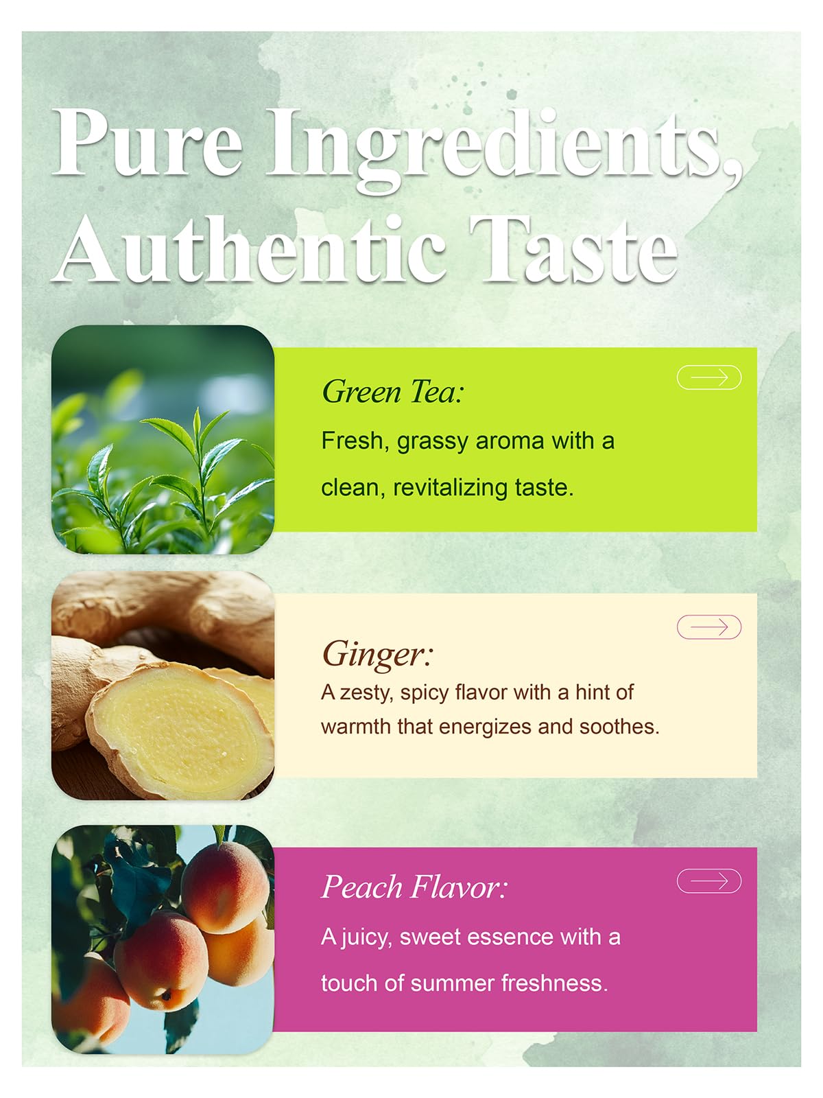refreshing ginger peach green tea
