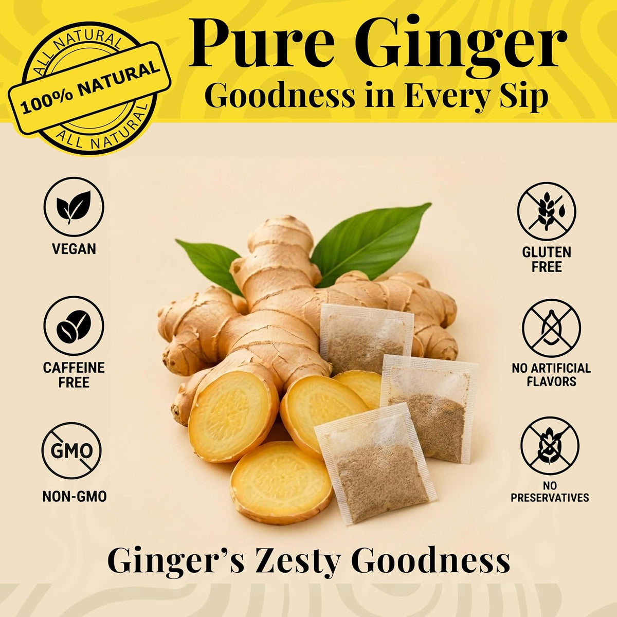 Refreshing ginger tea for cold relief