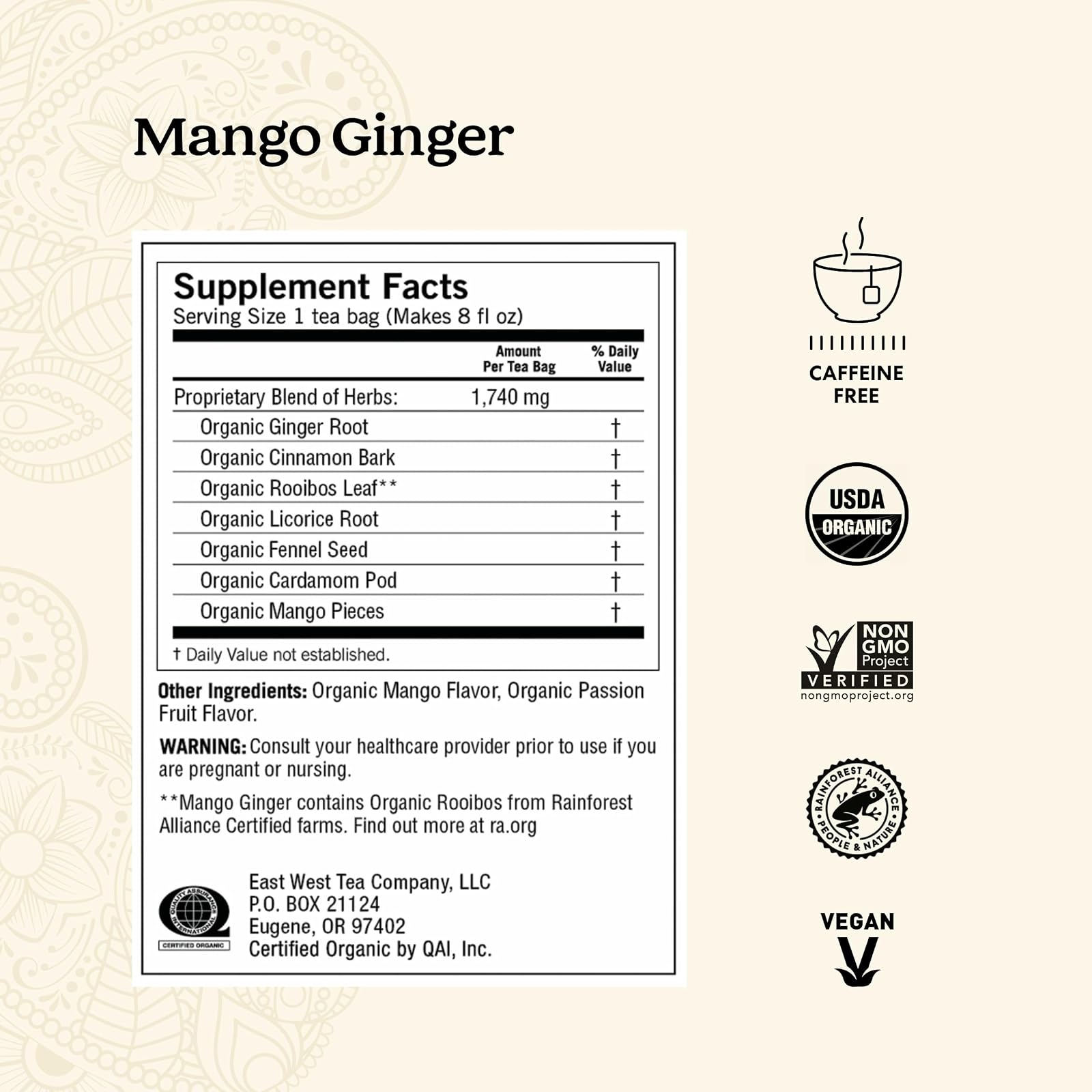 refreshing ginger tea with mango flavour
