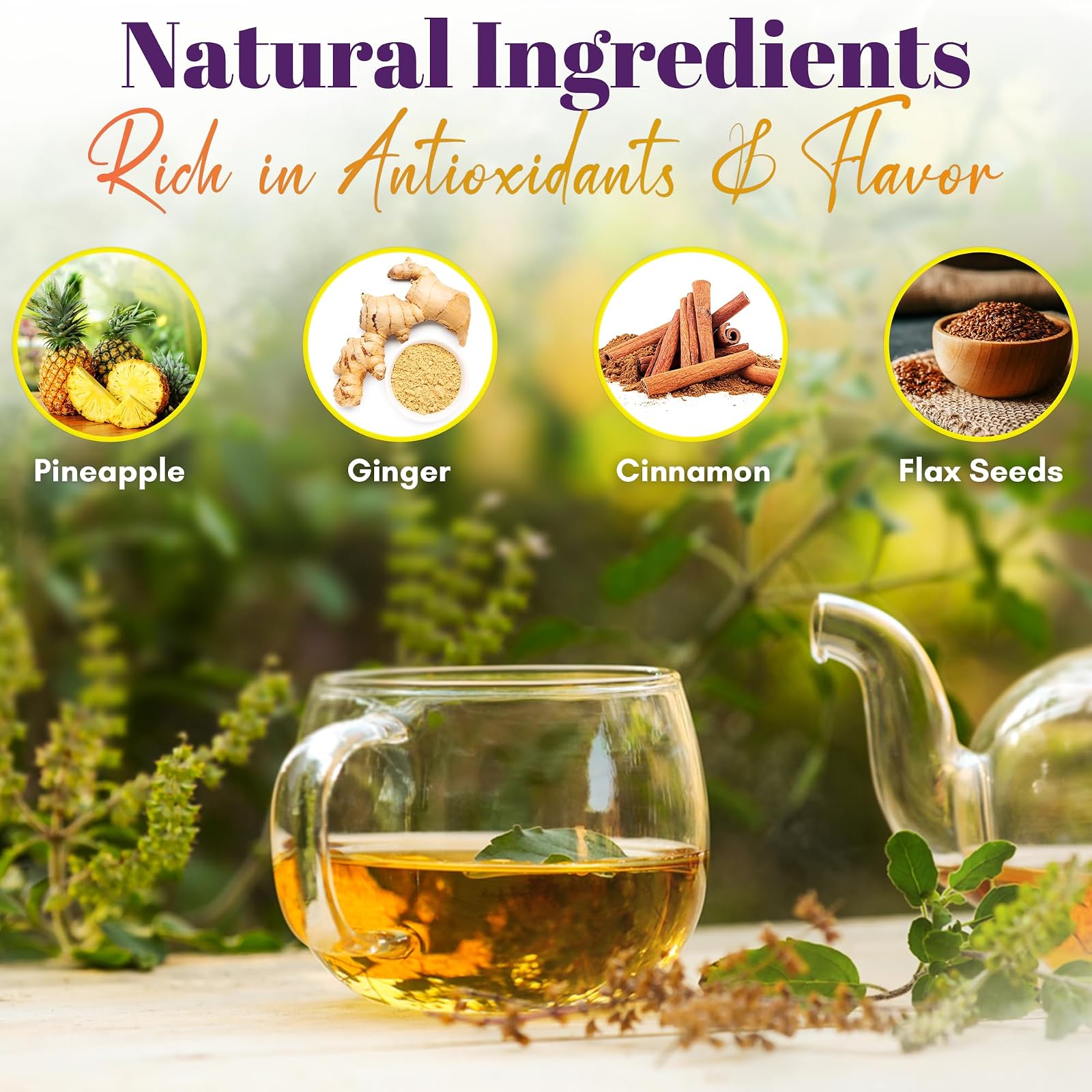Refreshing ginger tea with pineapple