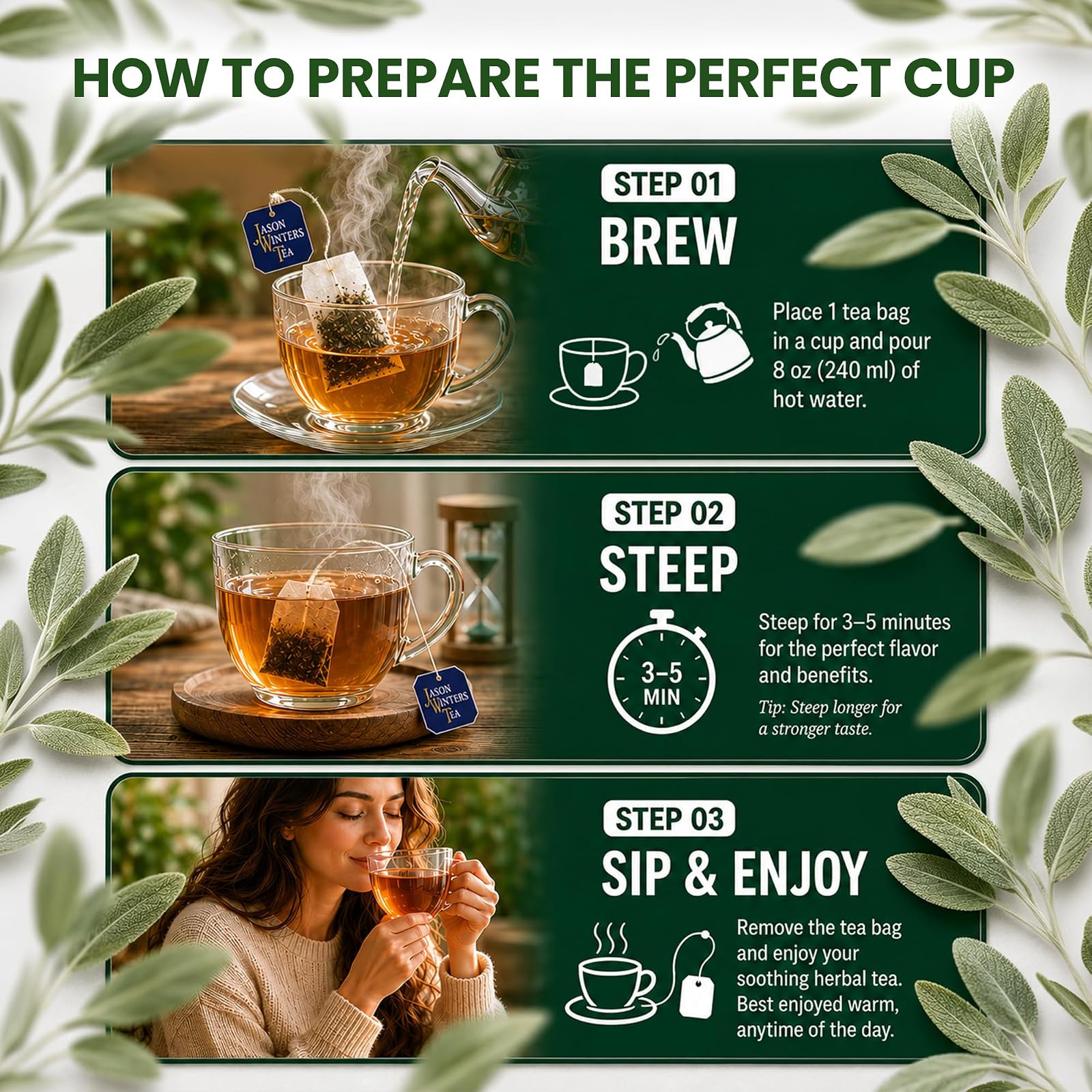 refreshing ginger tea with sage