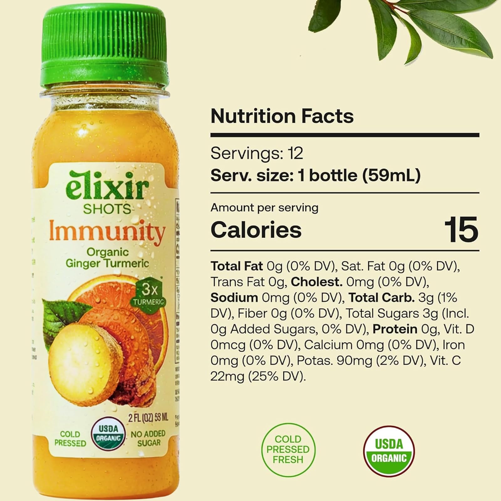 refreshing ginger turmeric health shot