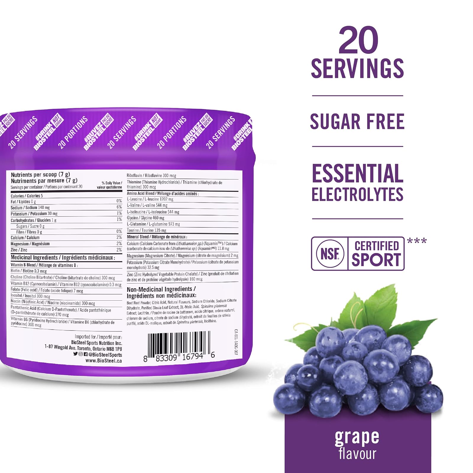 refreshing grape flavour electrolyte tablets