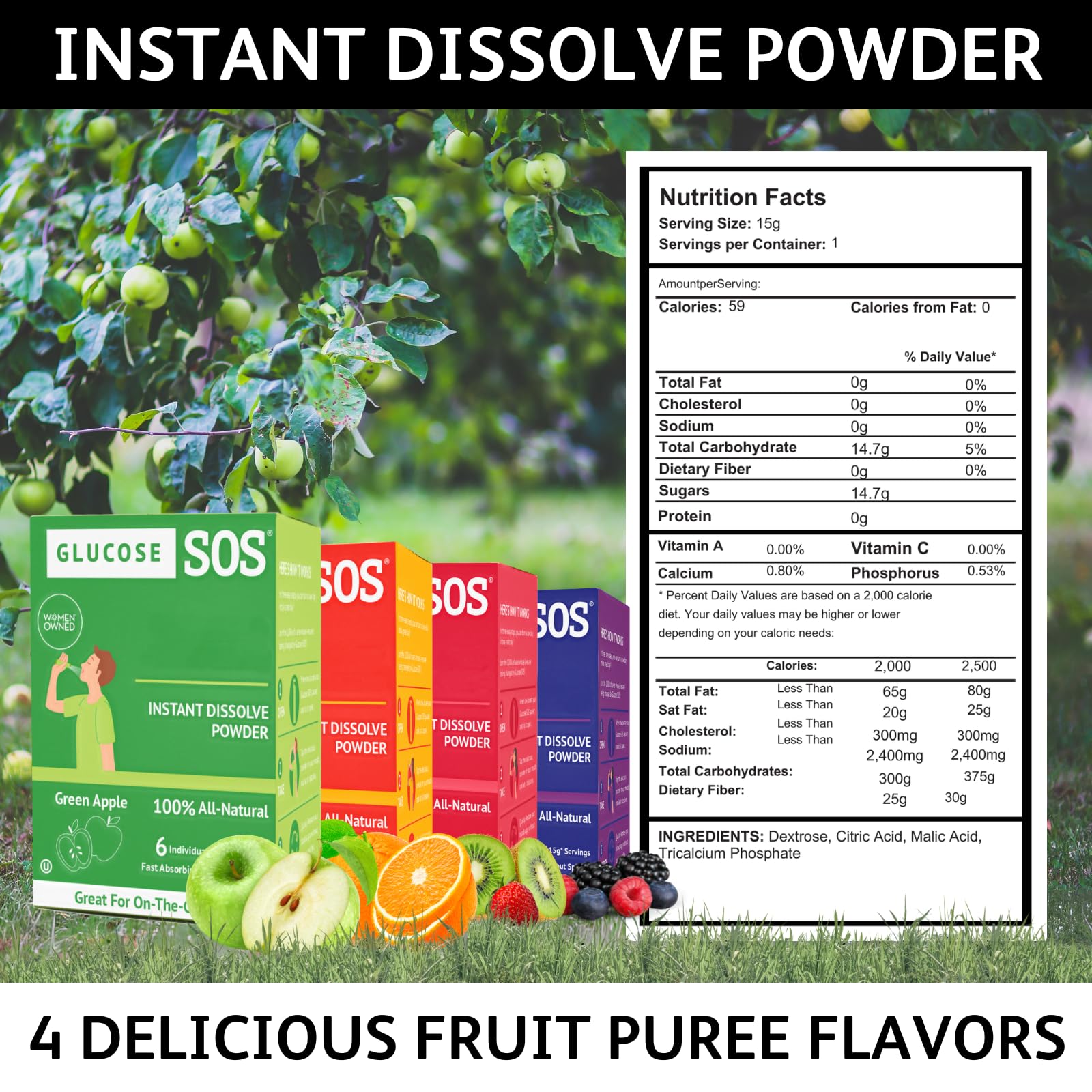 Refreshing green apple electrolyte mix