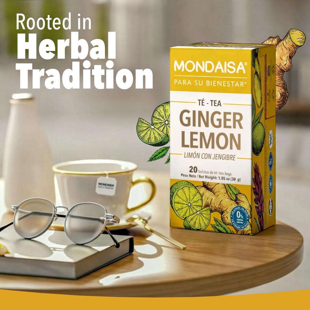 refreshing herbal ginger lemon tea