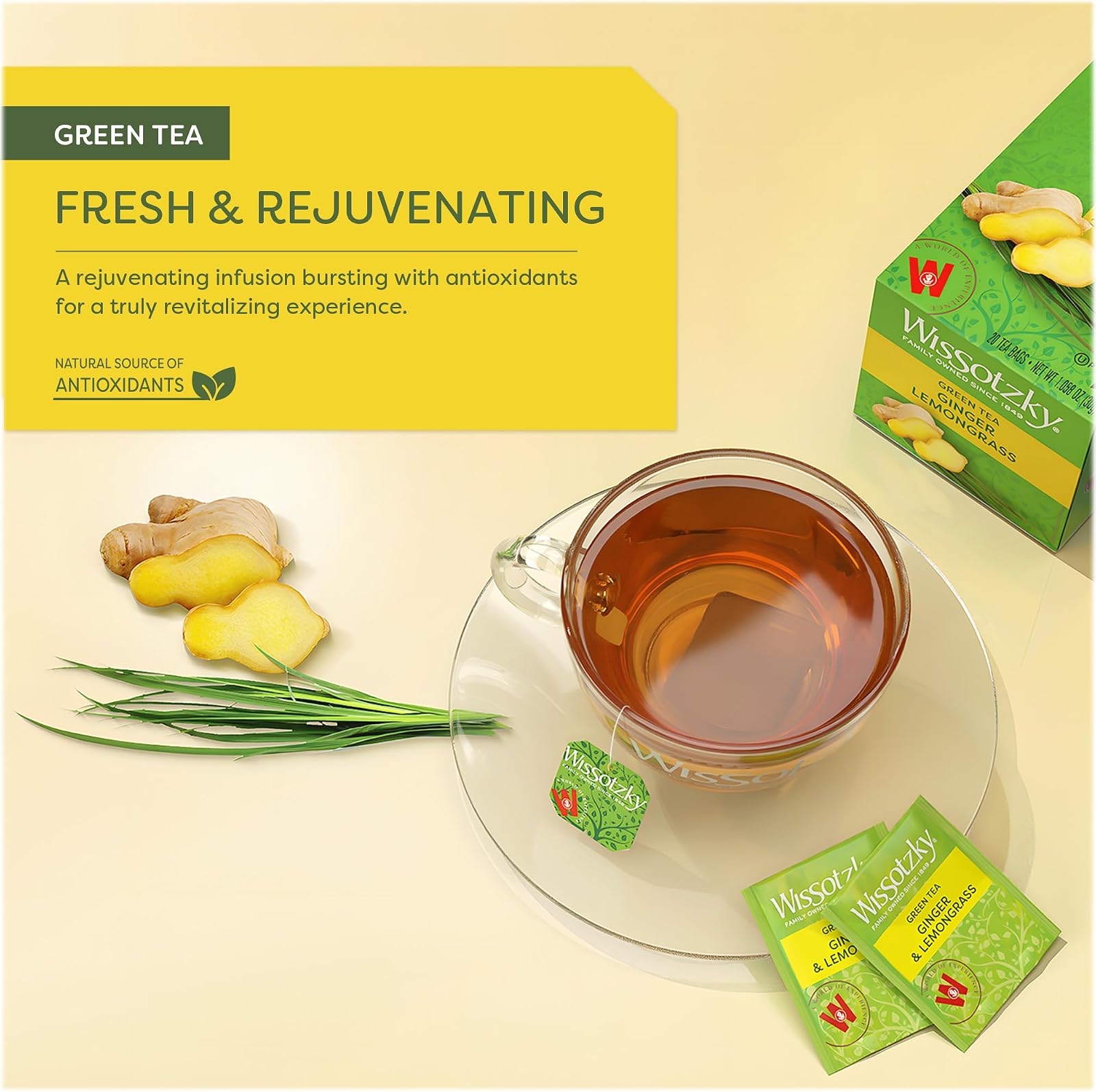 refreshing herbal ginger tea blend