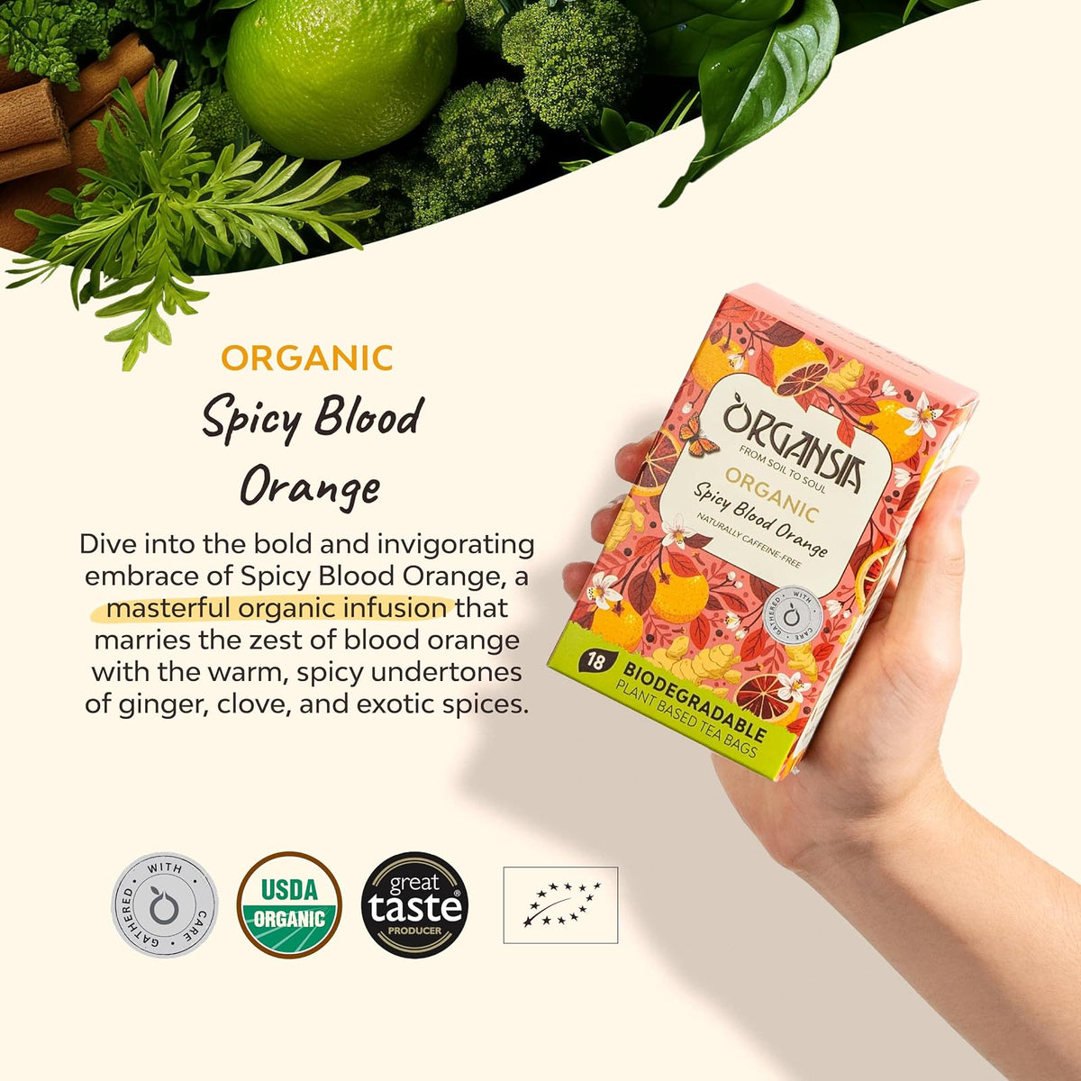 refreshing herbal infusion with blood orange