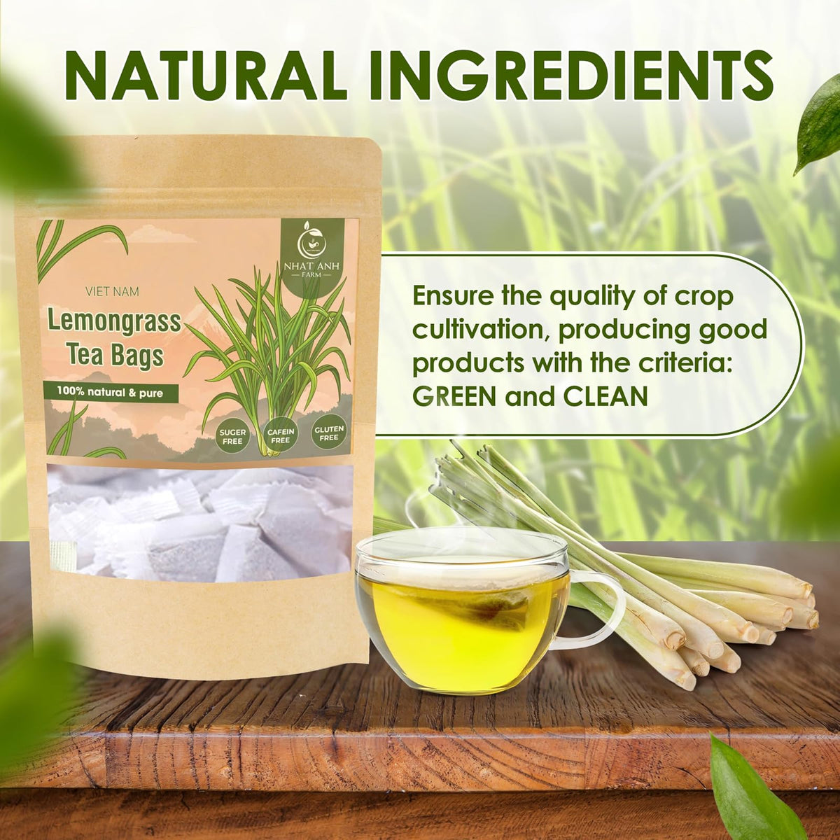 refreshing herbal lemongrass tea bags