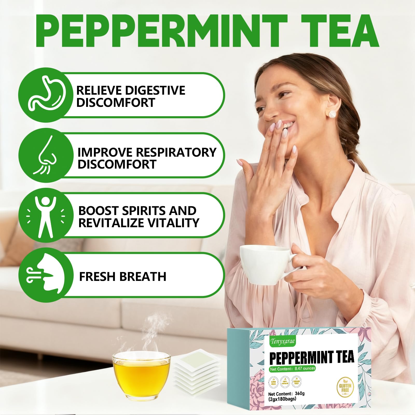 refreshing herbal peppermint tea