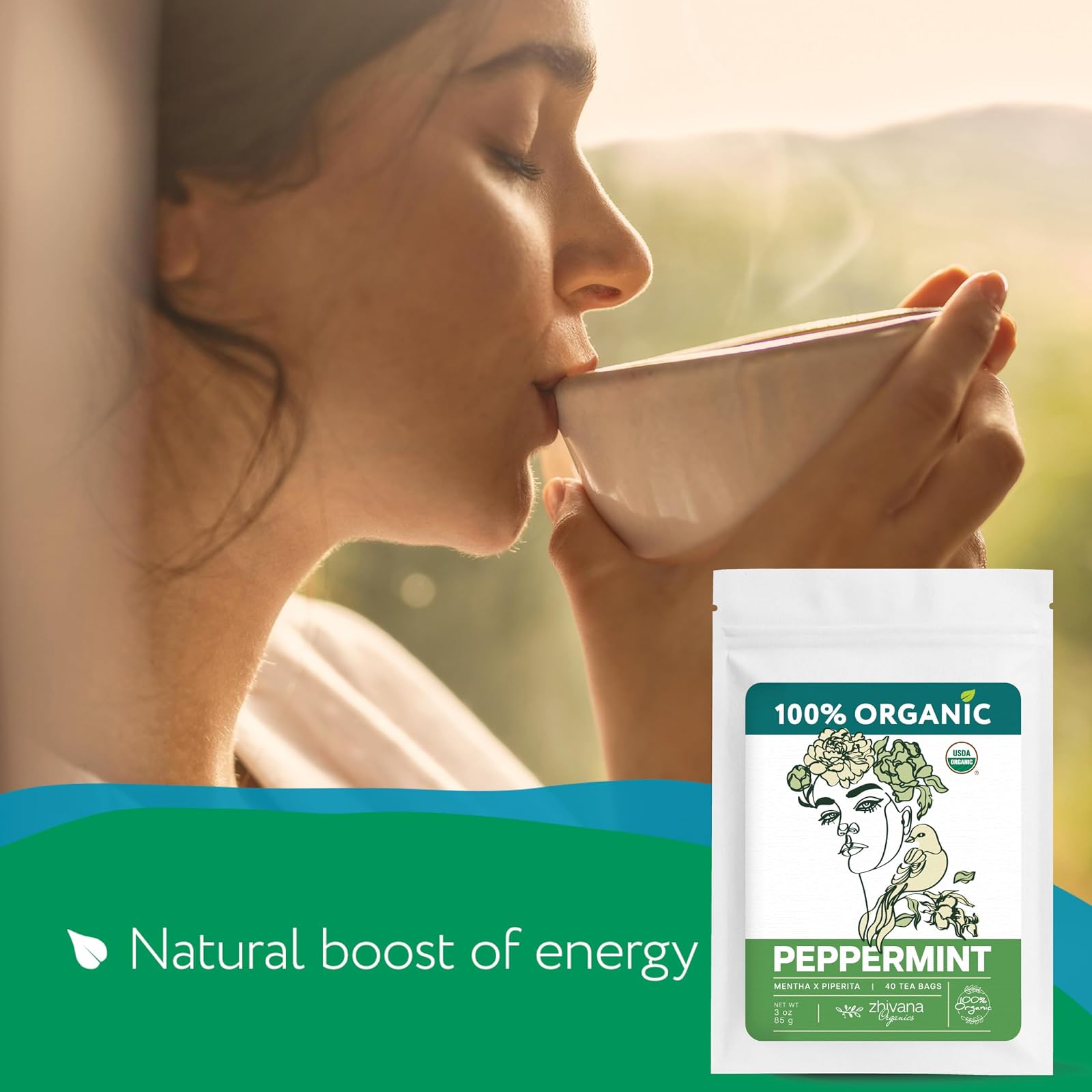 refreshing herbal peppermint tea