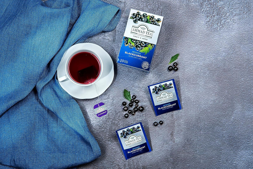 refreshing herbal tea with blackcurrant