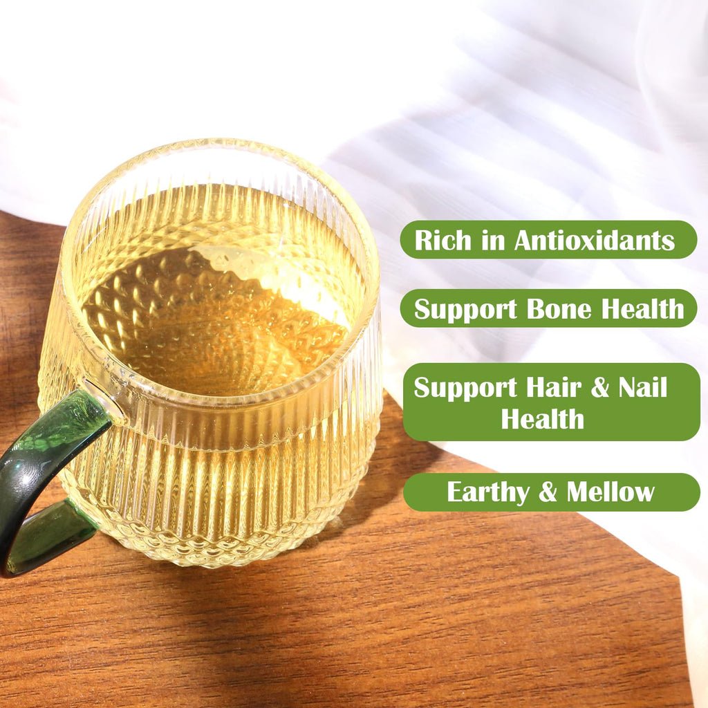 refreshing herbal tea with horsetail