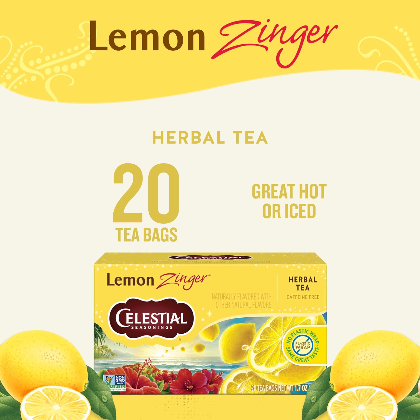refreshing herbal tea with lemon flavour