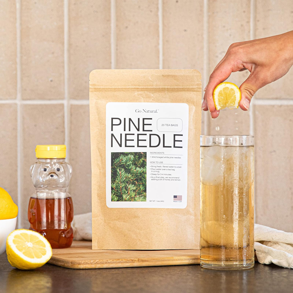 refreshing herbal tea with pine