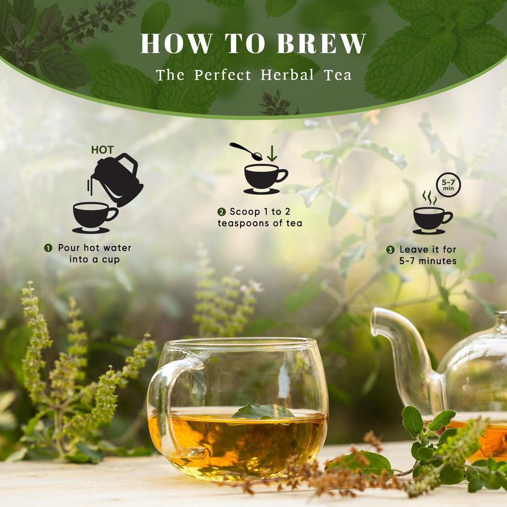 refreshing herbal tea with tulsi
