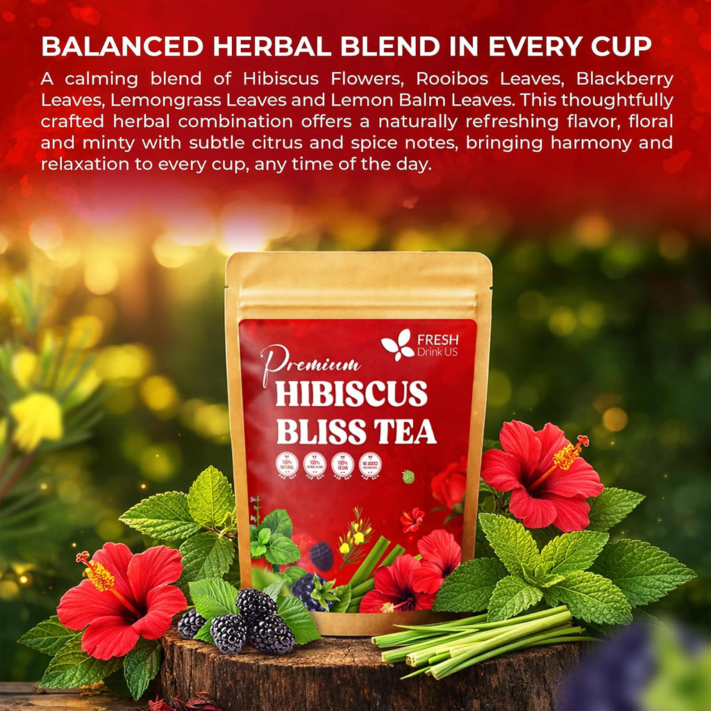 Refreshing hibiscus flower tea blend