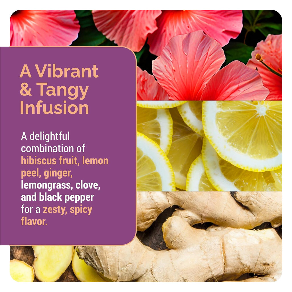 Refreshing hibiscus ginger tea blend