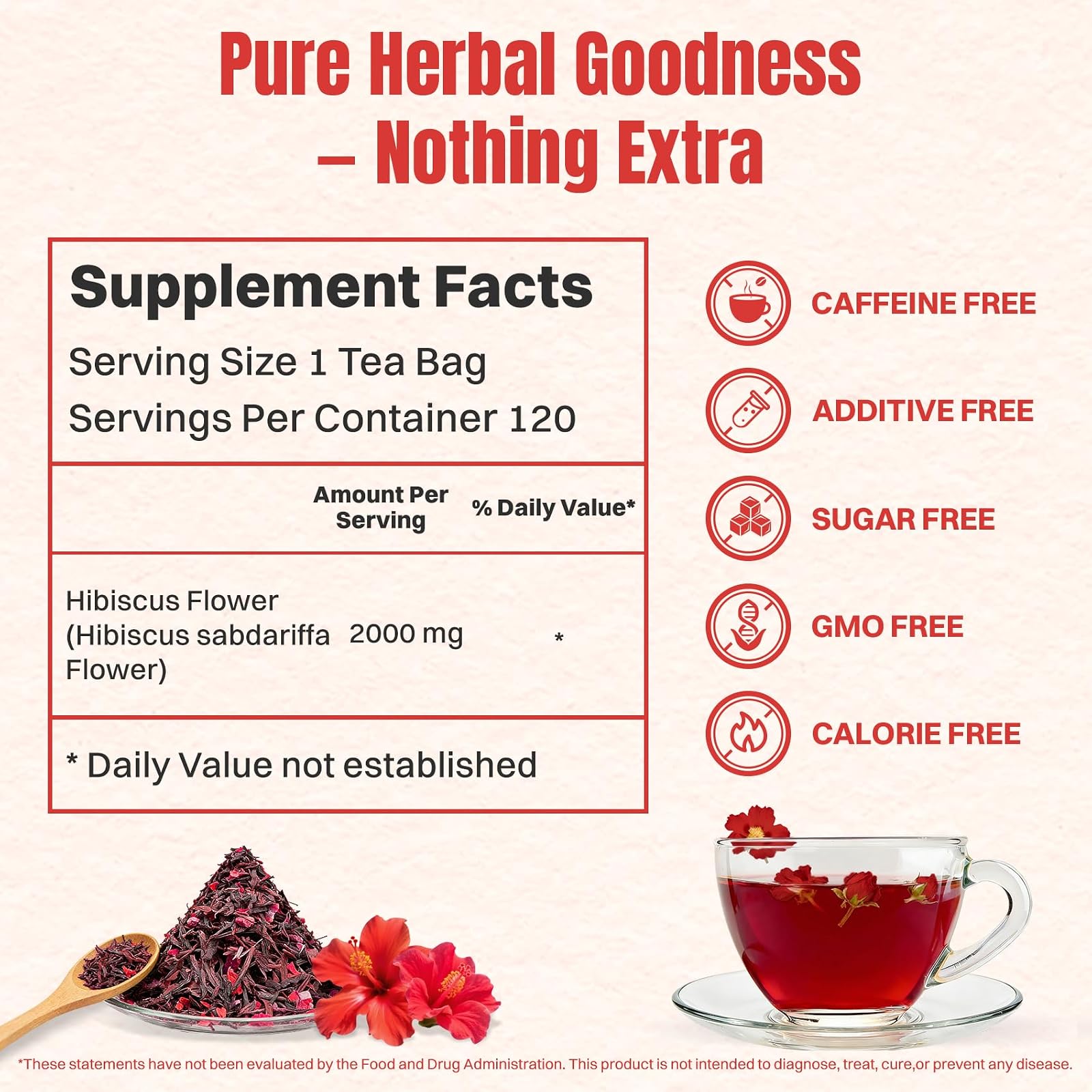 Refreshing hibiscus herbal infusion