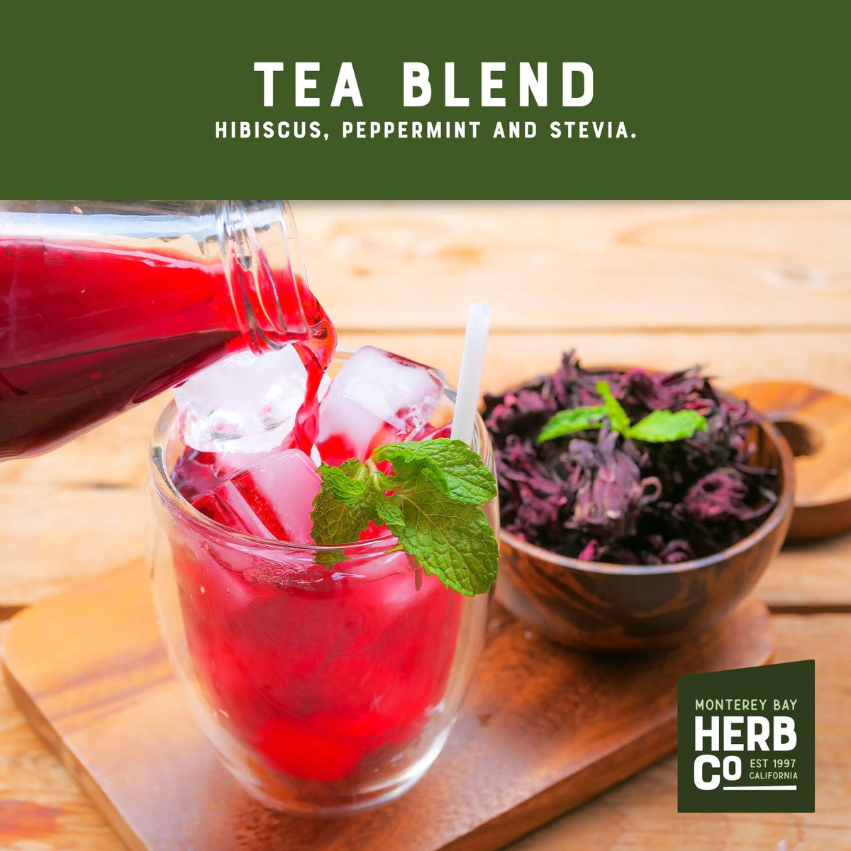 refreshing hibiscus mint infusion
