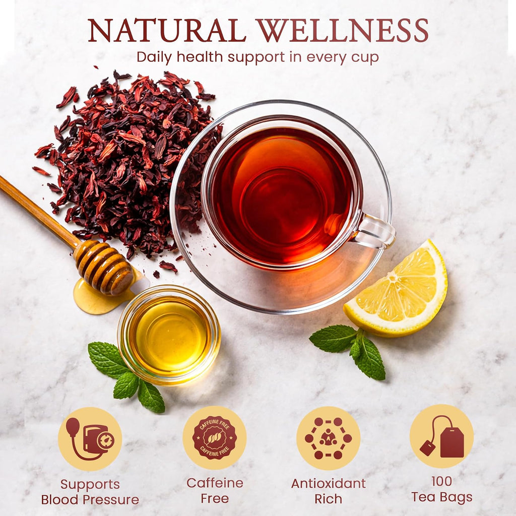 Refreshing hibiscus tea bags for hydration