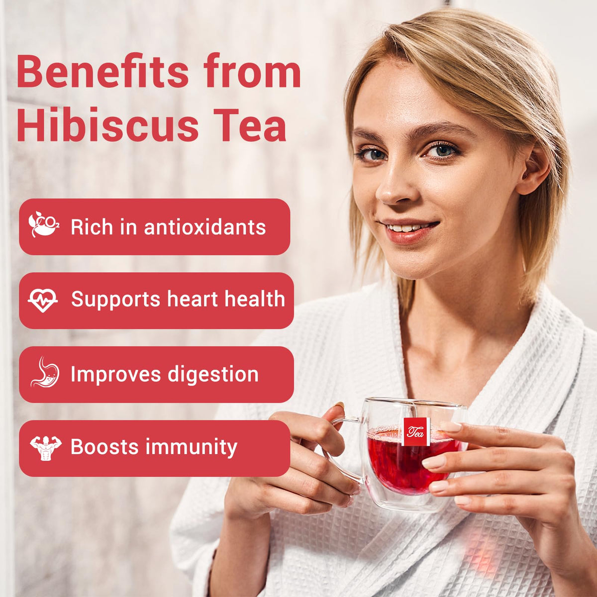 Refreshing hibiscus tea for relaxation