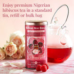 Refreshing hibiscus tea with raspberry