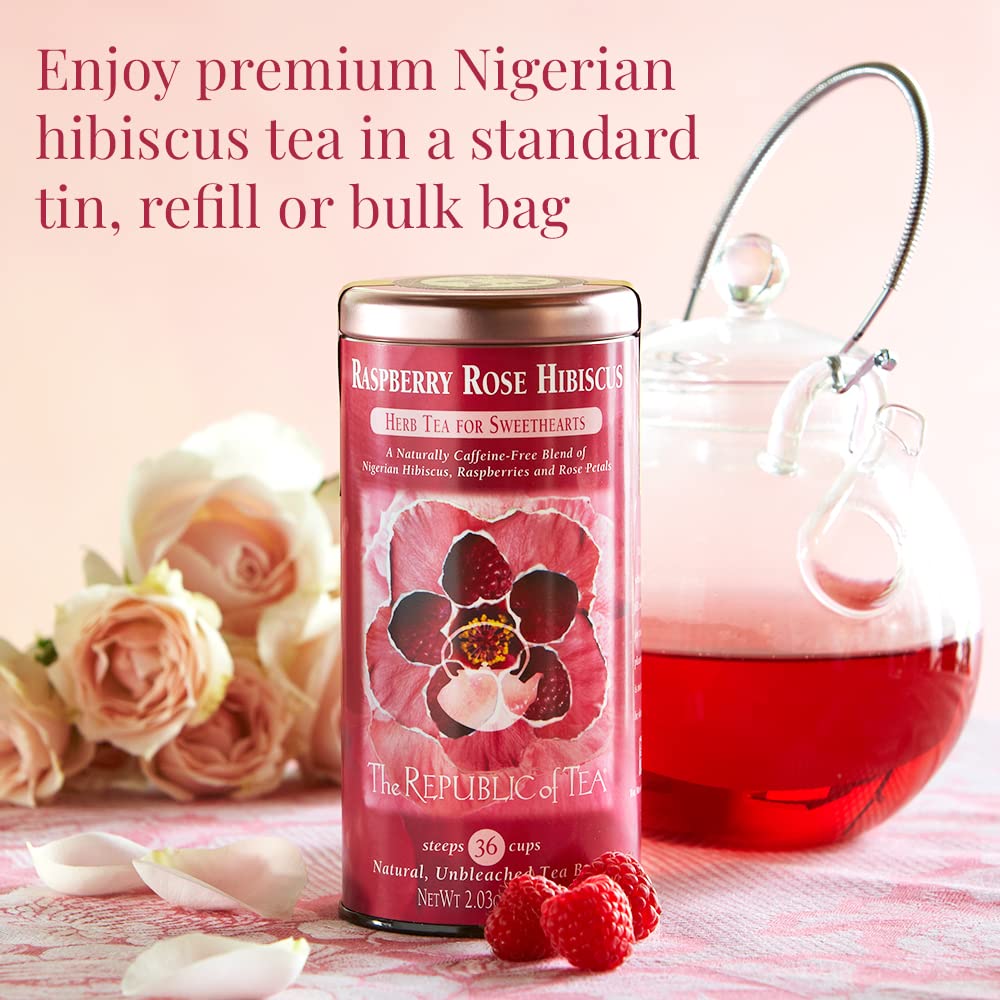 Refreshing hibiscus tea with raspberry